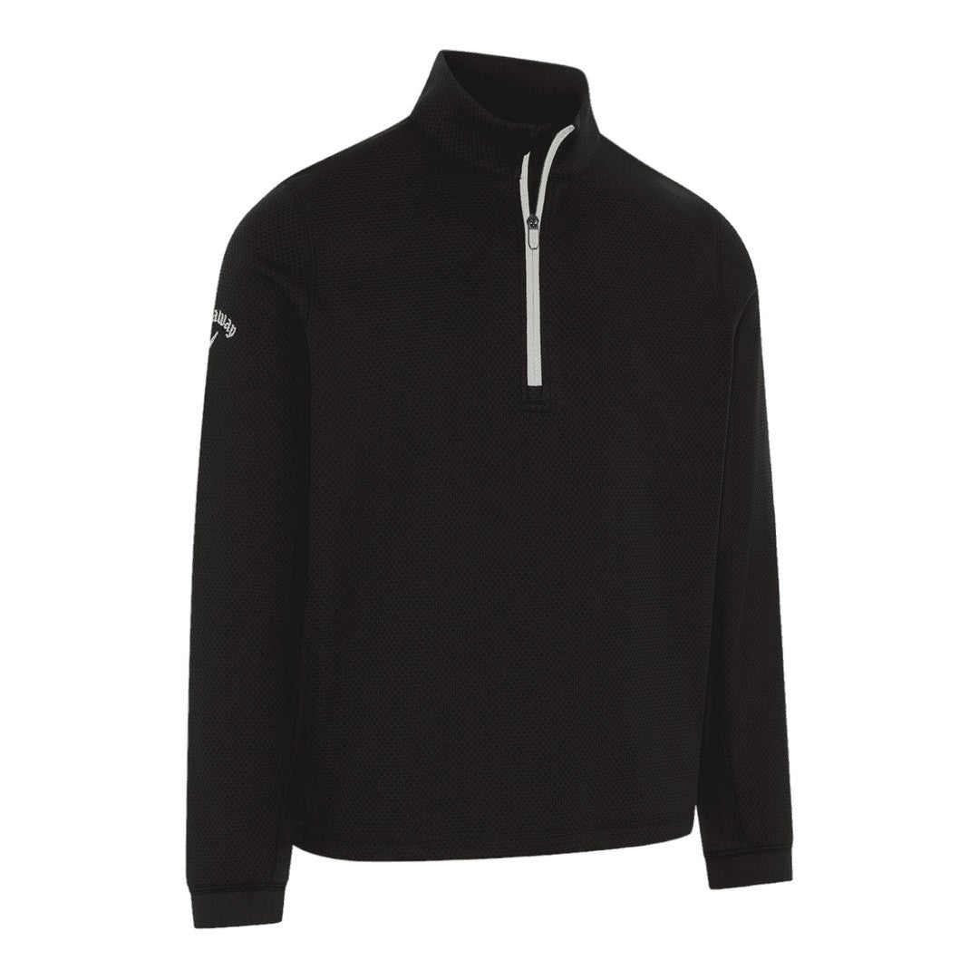Callaway Hex Textured 1/4-Zip Golf Fleece CGKFD040 | Black – Clarkes Golf