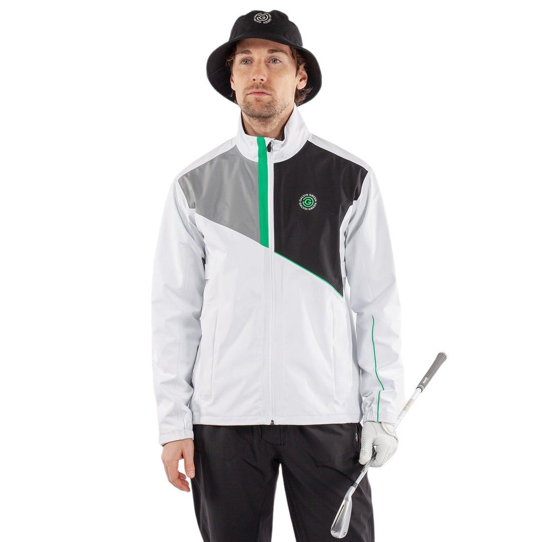 Galvin Green Apollo Gore-Tex Waterproof Golf Jacket | White/Black/Green ...