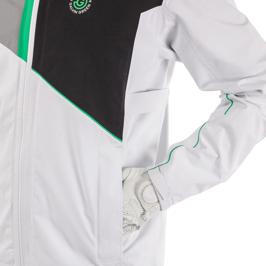 Galvin Green Apollo Gore-Tex Waterproof Golf Jacket | White/Black/Green ...