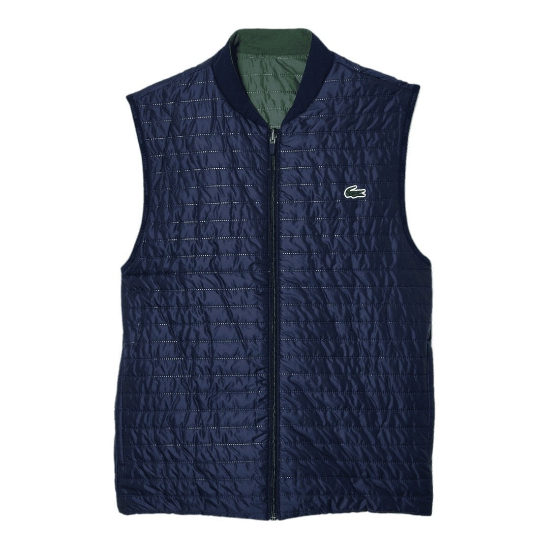 Lacoste SPORT Padded and Reversible Golf Vest BH9266 | Dark Green/Navy ...