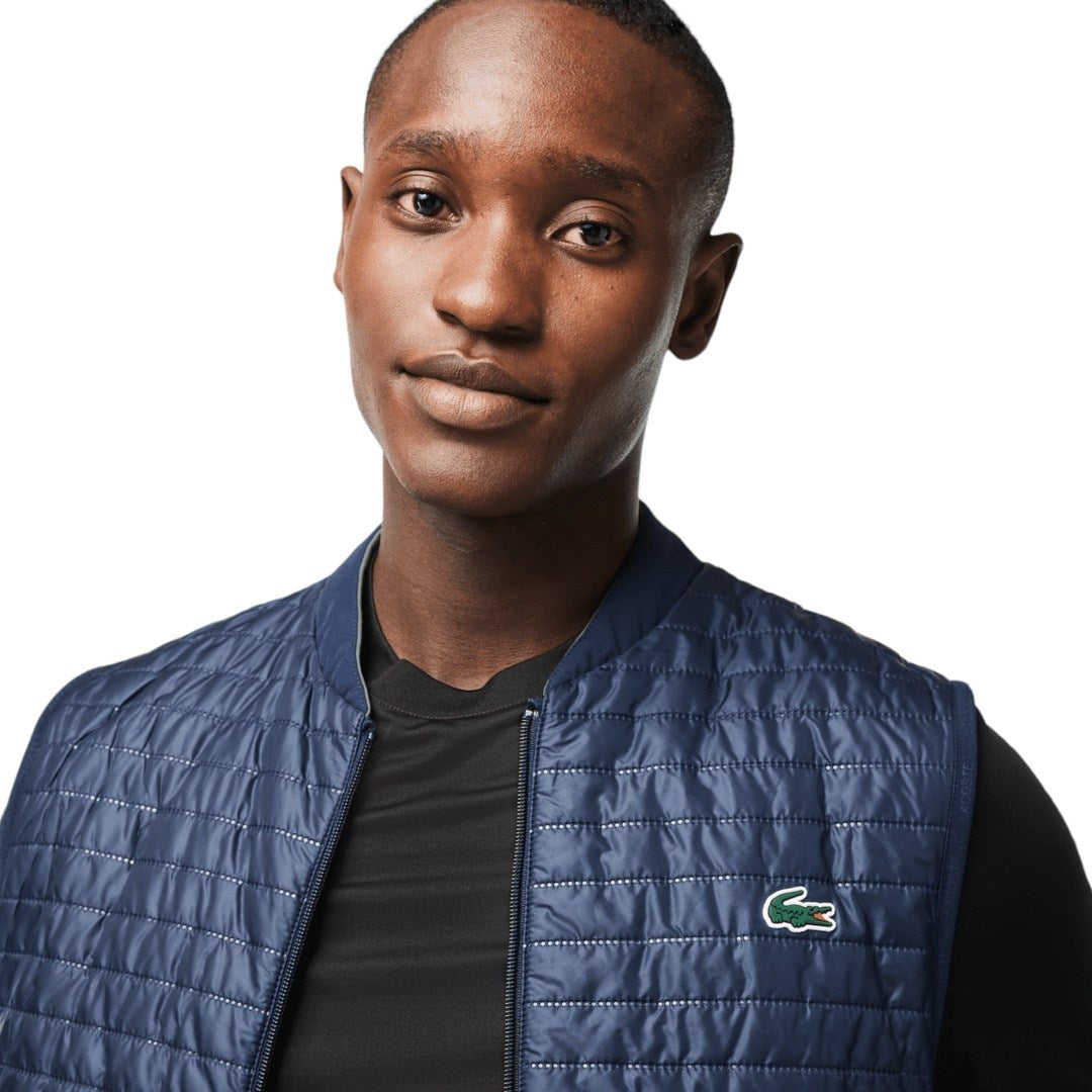 Lacoste SPORT Padded and Reversible Golf Vest BH9266 | Dark Green/Navy ...