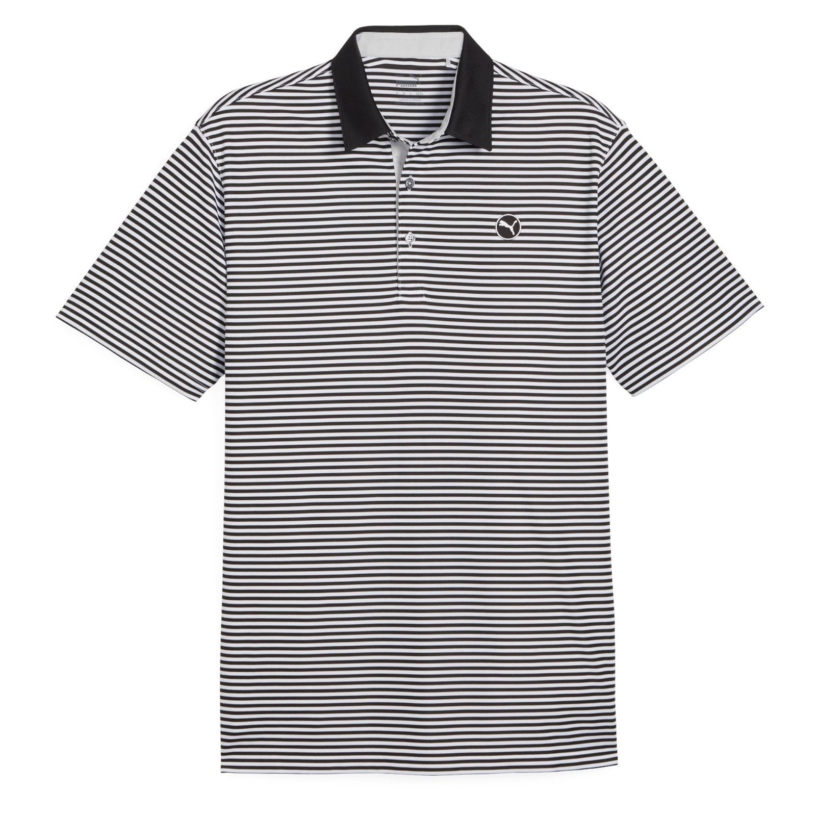 Puma Pure Stripe Golf Polo Shirt 624475 | Black/White Glow 01 – Clarkes ...