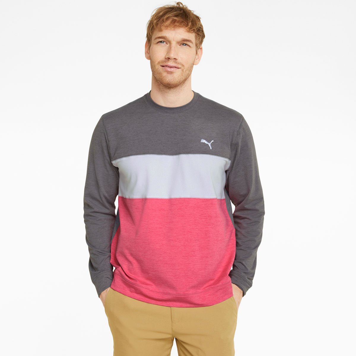 Puma Cloudspun Colourblock Crew Neck Golf Mid Layer 535458 | Quiet ...